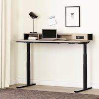 South Shore Kozack Adjustable Height Standing Desk with Built In Power ...