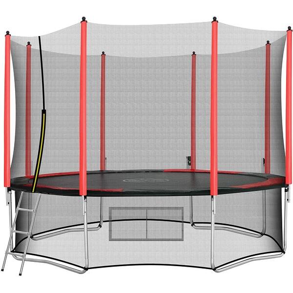 12ft Trampoline with Safety Enclosure for Kids - Red - Bed Bath ...