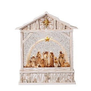 Raz Imports 10" NATIVITY WITH STAR MUSICAL LIGHTED WATER CRECHE - 8.5"L ...