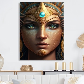 Designart "Goddess With Blue Opal" Woman Goddess Metal Wall Art - Bed ...