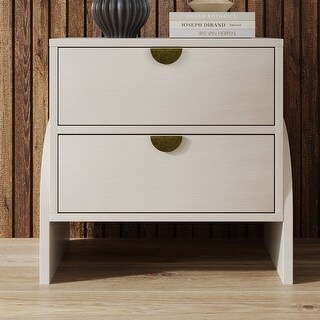 Retro Rubber Wood Structure 2-Drawer Nightstand - Bed Bath & Beyond ...