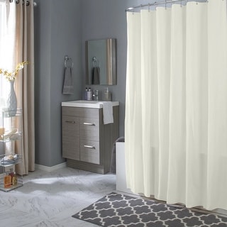 Mold & Mildew Resistant Fabric Shower Curtain 72x72" Beige - Bed Bath ...