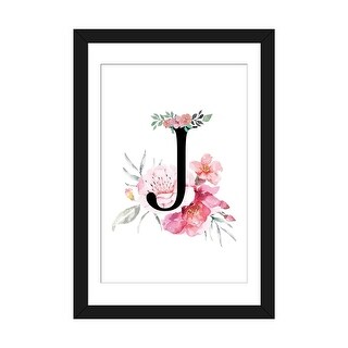 iCanvas "'J' Initial Monogram With Watercolor Flowers" by Design ...