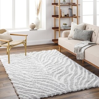 Livabliss Urban Shag Zebra Stripe Plush Area Rug - Bed Bath & Beyond ...