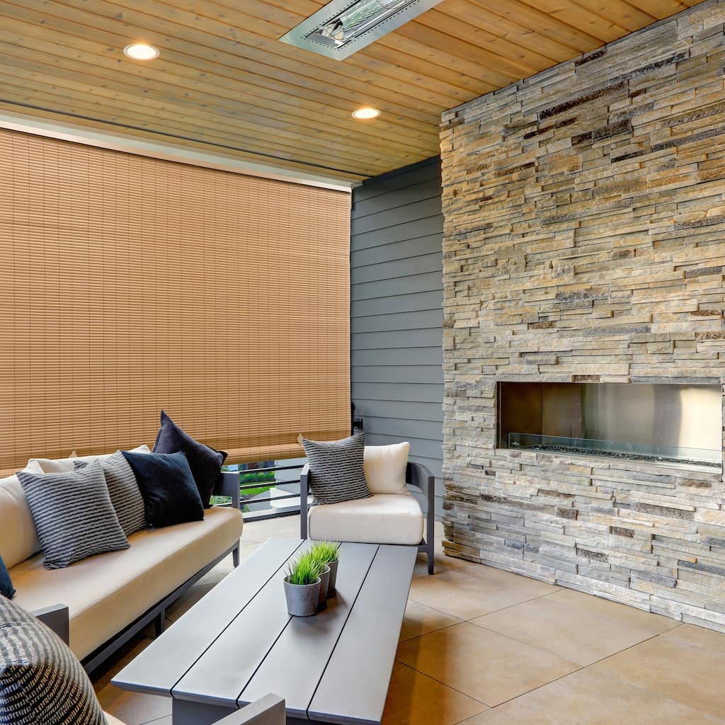 Radiance 72-inch Length Woodgrain Outdoor PVC Shade - Overstock - 26280492