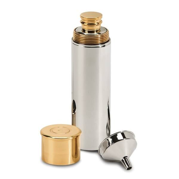 Curata Shotgun Shell Stainless Steel 3 Ounce Flask with Gold-Tone Cap ...