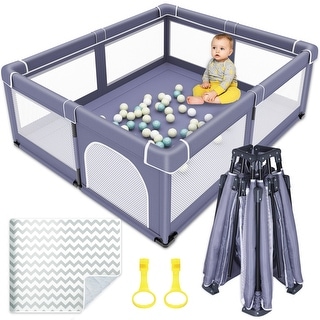Foldable Baby Playpen with Mat, Foldable Playpen, Baby Activity Center ...