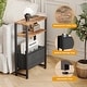 Narrow Side Table with Magazine Rack, 3-Tier Slim End Table for Small ...