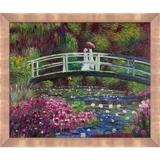 La Pastiche Japanese Bridge in the Artist's Garden with Blushing Rose ...