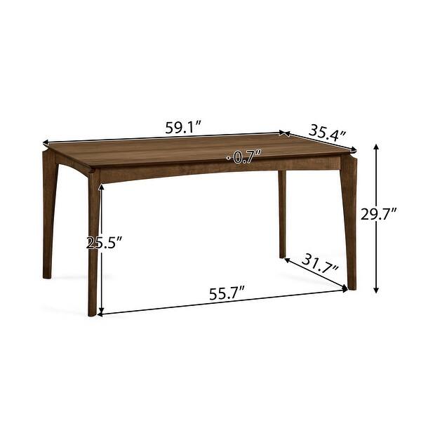 Wren Mid-Century 6-Seater Rubberwood Dining Table with Walnut Veneer by ...