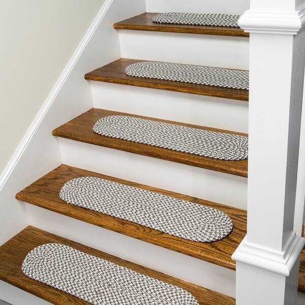 SET-7 Milton Houndstooth Tweed Braided Stair Treads - Bed Bath & Beyond ...
