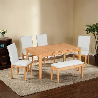 Farmhouse Dining Table Set,w/Storage Table,Storable Bench&Chairs,6 PCS ...