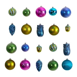 Holiday Deluxe Shatterproof 50 Count Christmas Tree Ornament Box Set ...