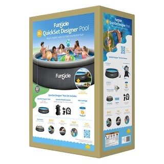 Funsicle: QuickSet Designer 13ft Above Ground Inflatable Pool - Bed ...