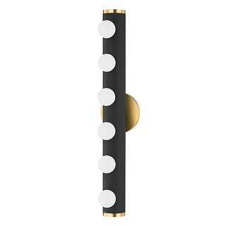 Mitzi By Hudson Valley Penny 6 Light Bath Bracket Aged Brass - black ...