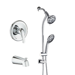Installation Dual Shower Head System with 7 Spray Modes,5" Adhesive ...