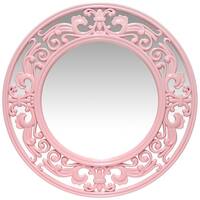 Traditional Pink 24 inch Decorative Round Pink Wall Mirror - 23.5 x 1 x ...