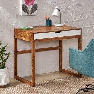 Rustic Wood Computer Desk Student Writing Desk with Drawer - Bed Bath ...