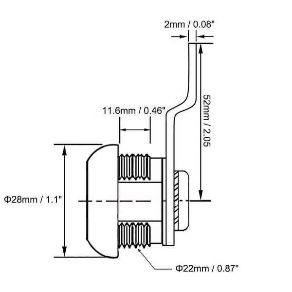 Tubular Cam Lock 22mm Cylinder Dia 52mm Long Cam Triangle Key ...