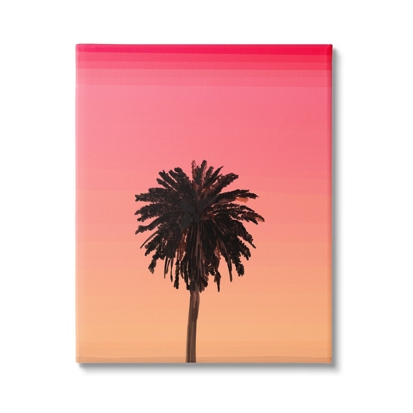 Stupell Vivid Red Sky Palm Tree Silhouette Canvas Wall Art by Amelia ...