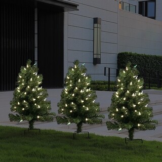 Alexa Enabled Pathway Christmas Trees - RGB Bulbs - Green - Bed Bath ...