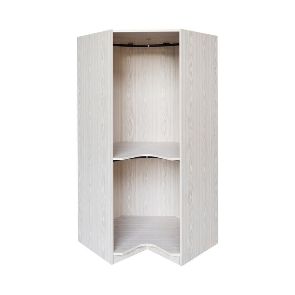 Open Corner Wardrobe Storage Cabinet Floor Accent Cabinet Natural