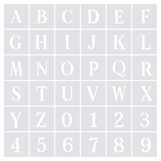 1 Inch Letter Number Stencils Alphabet Templates Set with Ring 2.3 ...