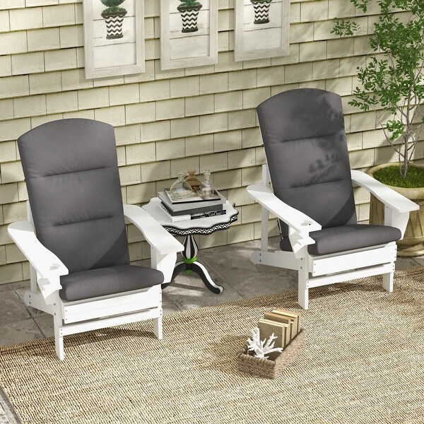 Outsunny Adirondack Chair Cushions Outdoor Chair Cushions for Fire Pit Chairs with Seat Cushion Back Cushion and Ties On Sale Bed Bath Beyond 39961010