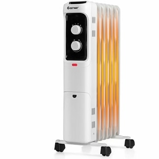 1500W Oil Filled Portable Radiator Space Heater with Adjustable ...