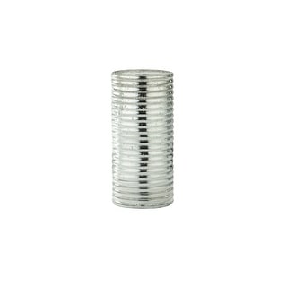 9.5" Silver Corrugated Cylindrical Glass Vase - Bed Bath & Beyond ...
