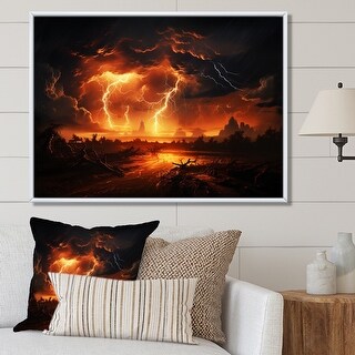 Designart "Storm Raging Inferno I" Landscapes Framed Canvas Prints ...