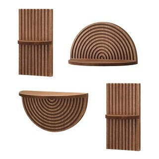 American Art Decor Half Circles Meet Right Angles 4-Piece Shelf Set ...