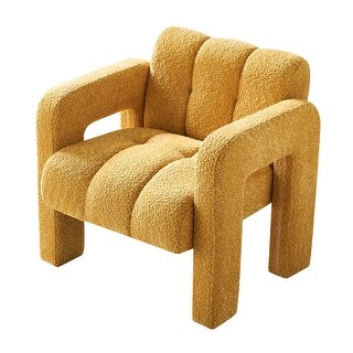 Yellow 31.10" Wide Boucle Upholstered Lounge Accent Armchair - Bed Bath ...