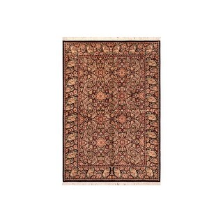 Doop Pak-Persian Tristan Black/Lt. Green Wool Rug (6'3 x 9'1) - 6'3" x ...