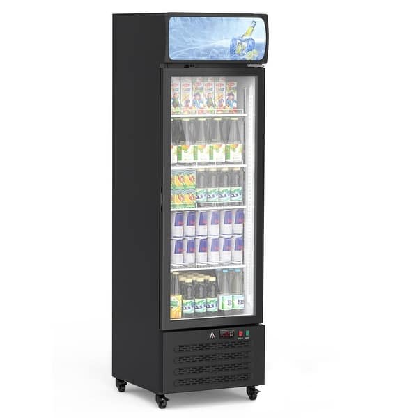 Commercial Display Refrigerator Merchandiser with Glass Door - 11.3 Cu ...