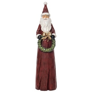 13.25" Red and White Traditional Christmas Tall Santa Tabletop Figurine ...