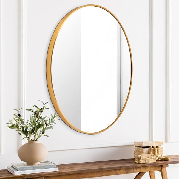 Livabliss Aranya Modern Aluminum Round Circle Accent Mirror - Bed Bath ...