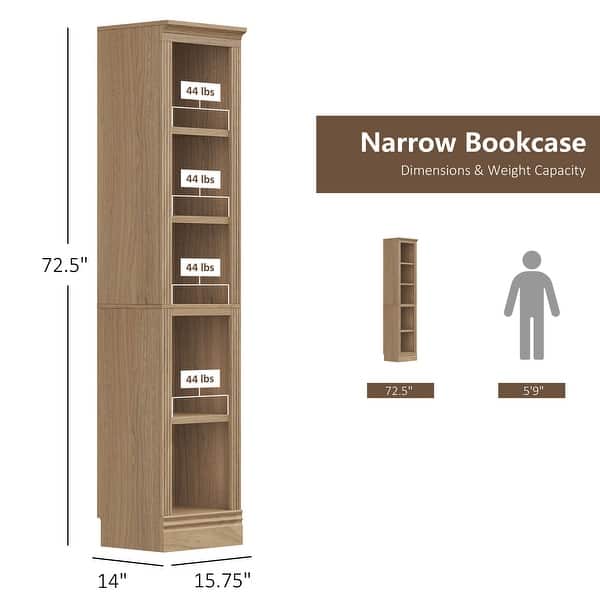 Halston 72.5" Tall Modular Bookcases Bookshelves Standing 5-Tier ...
