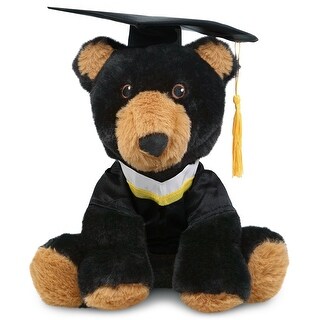 DolliBu Black Bear Graduation Plush Toy with Graduation Gown and Cap ...