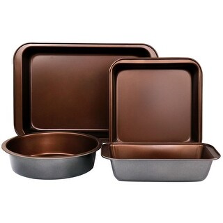 Copper Pan Cooking Excellence 4Pc Nonstick Carbon Steel Bakeware Set ...