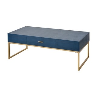 48" Navy Blue and Gold Transitional Rectangular Coffee Table - Bed Bath ...
