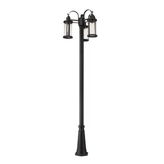 Roundhouse 3 Light Outdoor Post Mounted Fixture - Black - Bed Bath ...