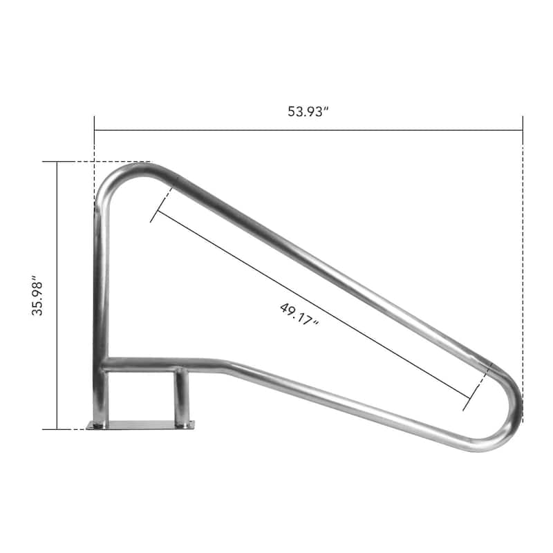 54"L x 36"H Swimming Pool Handrails for Inground Pools - On Sale - Bed ...