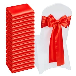 UIMOSO Satin Chair Sashes Bows, Chair Ribbon Ties Back Sash, Wedding ...