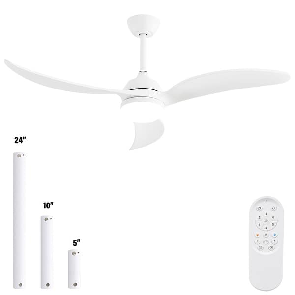 52" Ceiling Fan with Light and Remote,LED Dimmable,Reversible Airflow ...