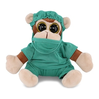 DolliBu Monkey Big Eye Doctor Plush with Cute Scrub Uniform and Cap ...
