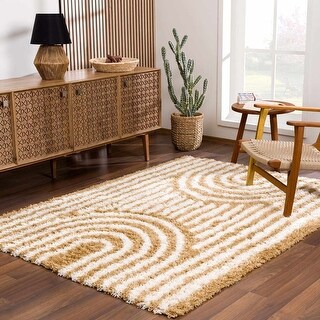 Hauteloom Calup Living Room, Bedroom Area Rug - Plush Pile - Camel ...