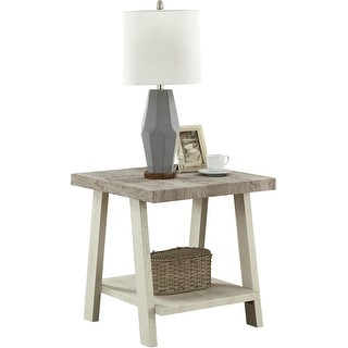 Athens Contemporary Two-Tone Wood End Table - Bed Bath & Beyond - 42607009
