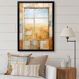 Designart "Cubist Countryside Farm Windows II" Farm Windows Wall Decor ...