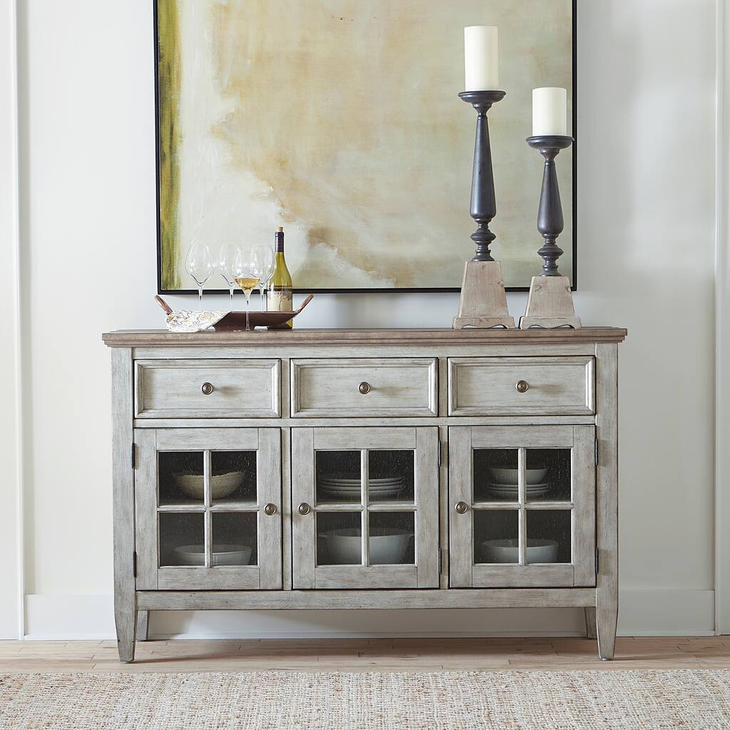 Heartland Antique White Server Dining Room Display Storage Cabinet ...
